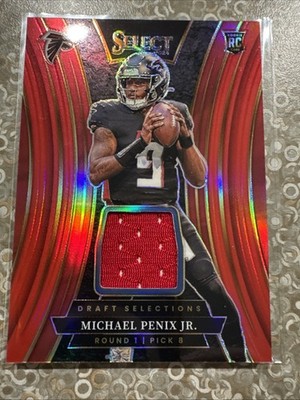 2024 Select Michael Penix Jr. Draft Selections Jersey Red Prizm RC #DSM ...