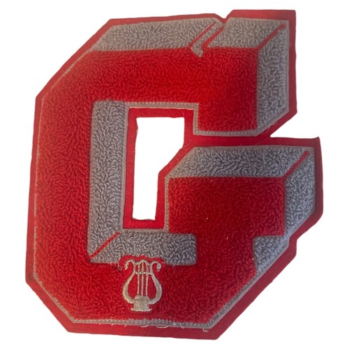 Varsity Letter Patch G Red & Gray | eBay