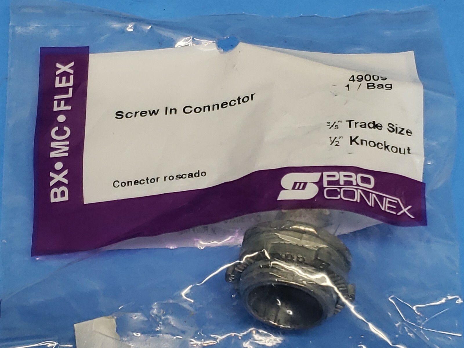 S Pro Connex BX MC FLEX Screw in Connector Die Cast 3/8" Metal Conduit ...