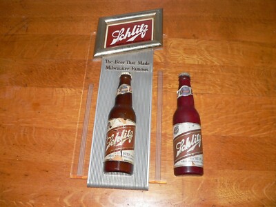 Vintage 1940s Schlitz Beer Metal and Acrylic Bar Wall Sign w/IRTP ...