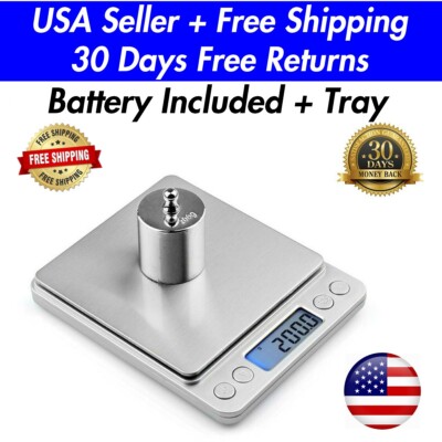 Digital Scale 2000g x 0.1g Kitchen Food Gram Scale Electronic Weight ...