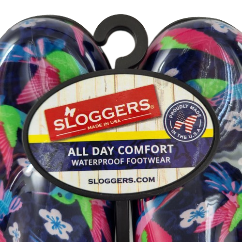 Sloggers Hummingbird Women's Blue/Pink Waterproof Comfort Shoes, Size ...