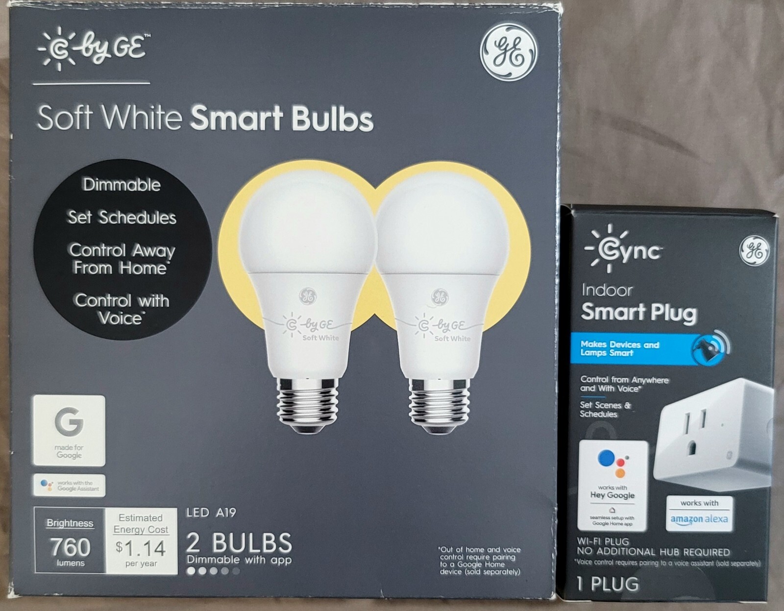 3-Items, New GE CYNC SMART WI-FI PLUG + 2 C BY GE SMART BULBS LED A19 ...