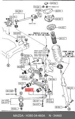 Genuine OE Bush Rubber Lower Arm H38034460A for Mazda H3803-4460A | eBay