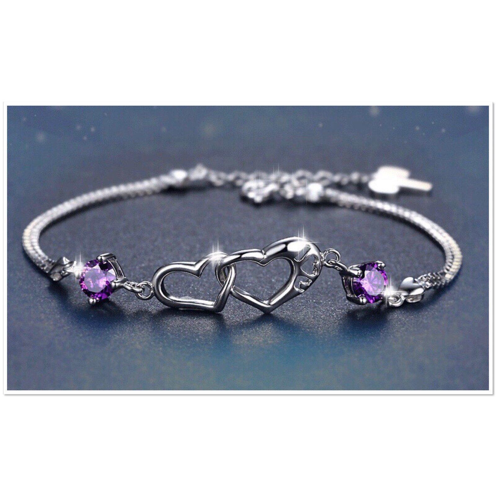 ZARD Heart Charm Chain Bracelet " I LOVE YOU" Engraved | eBay