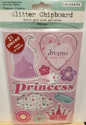 Colorbok GLITTER CHIPBOARD PRINCESS 21 Pieces NEW!! | eBay