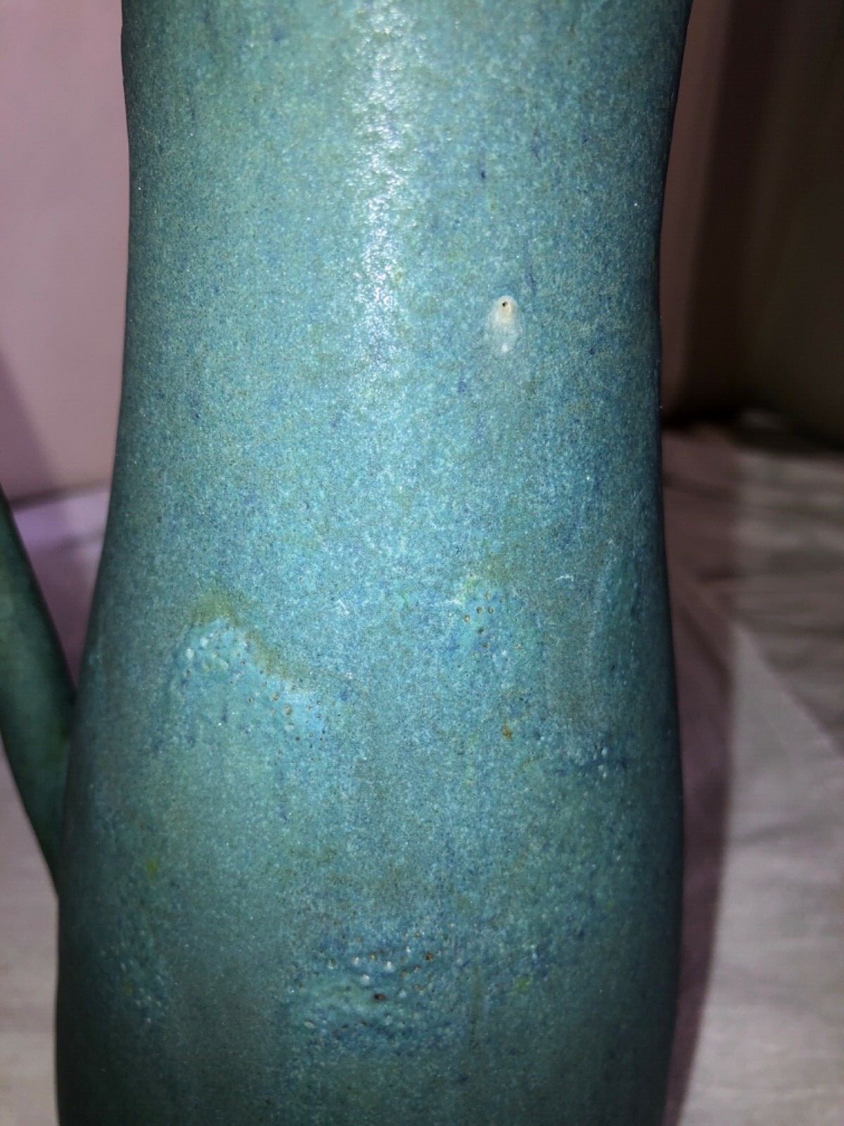 Merrimac Pottery Co Pitcher/Ewer-1902-1908-Matte Blue-Arts & Crafts ...