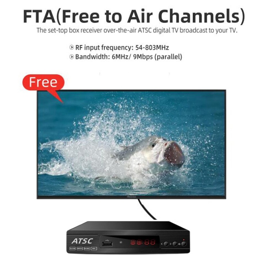 ATSC Digital TV Converter Terrestrial HD Digital Receiver Tuner Decoder ...
