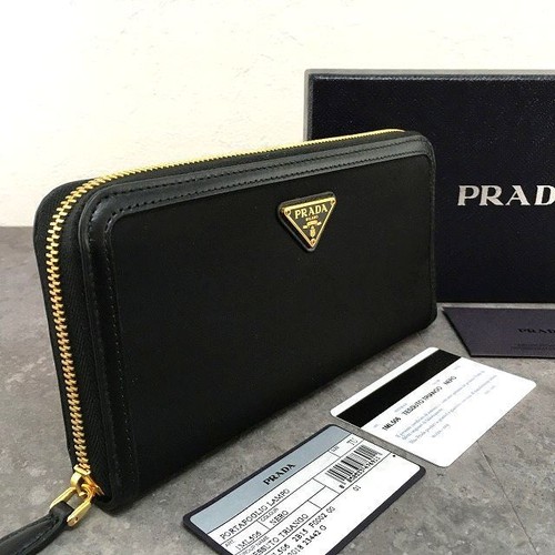 PRADA Zip Wallet 1ML506 NERO with Box 200 | eBay
