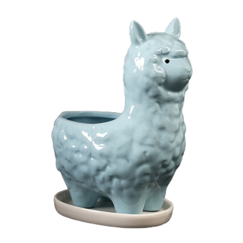 Alpaca Planter Resin Llama Flower Pot for Succulents Plants Hand ...