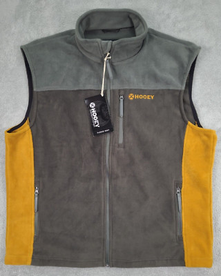 Hooey Fleece Vest Mens Sz XXL Brown w/Mustard Accents NWT Western ...