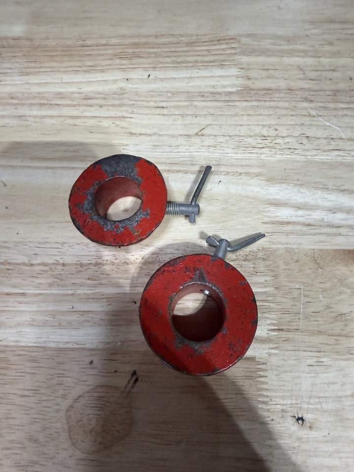 Vintage Unbranded 1" Standard Barbell Cast Iron Collars Red - Pair | eBay