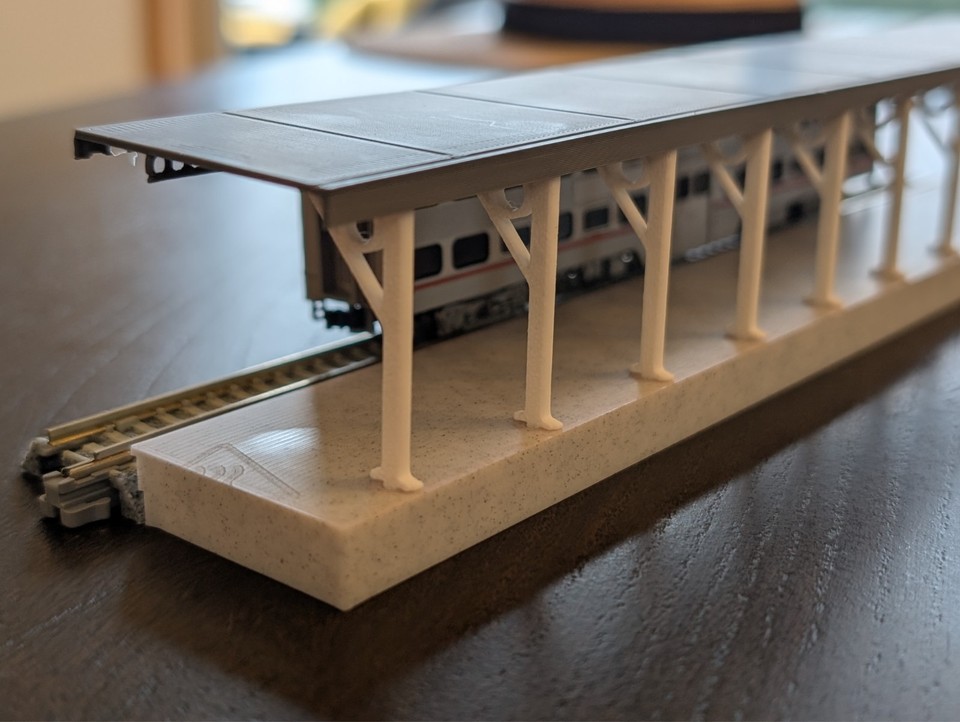 N Scale Traditional Platform with Awning Kit for Kato Track and Others ...
