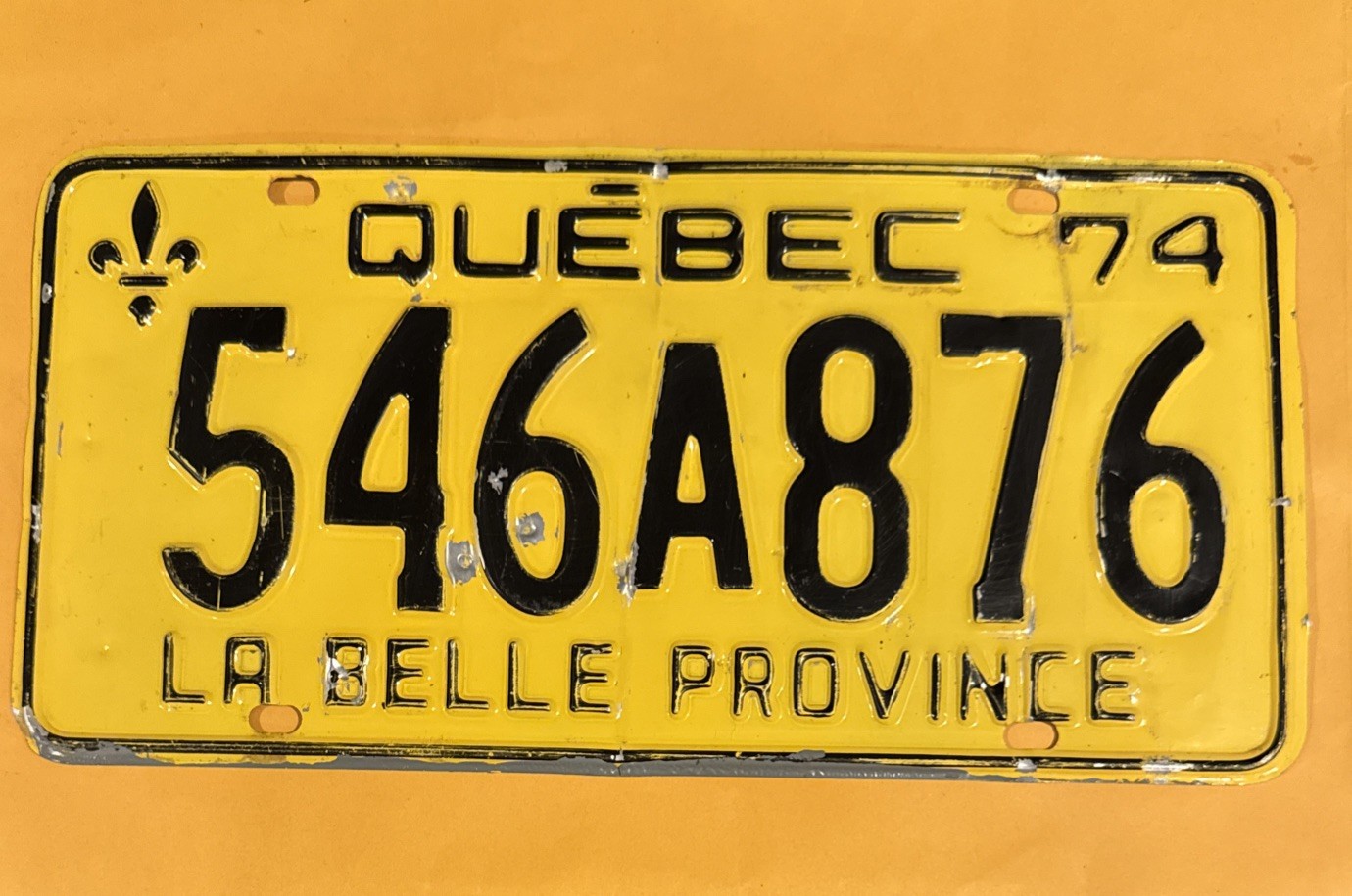 1974 Quebec Canada License Plate 546A876 Vintage | eBay