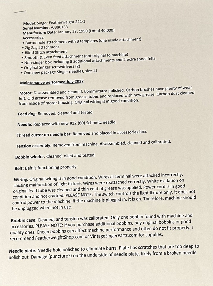 Singer Featherweight 221-1 (manufacture date 1/23/1950) | eBay