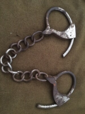 Antique Handcuffs Leg Irons No Key Restraints Heavy Duty Police Prison ...