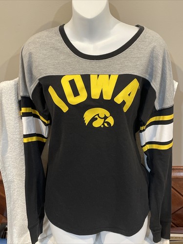 CUTE Iowa Hawkeyes Women's Sz Lg Black & Gray LS Gen-2 Sweatshirt, NEW ...