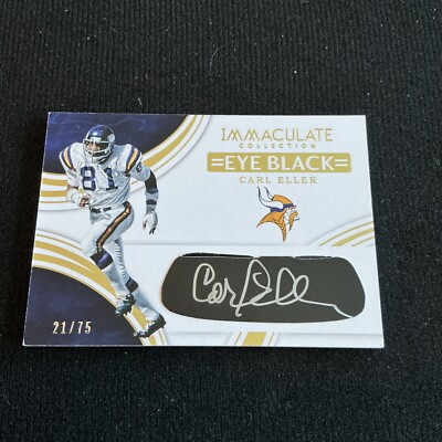 2016 Panini Immaculate Carl Eller Eye Black Gold Auto Autograph #21/75 ...