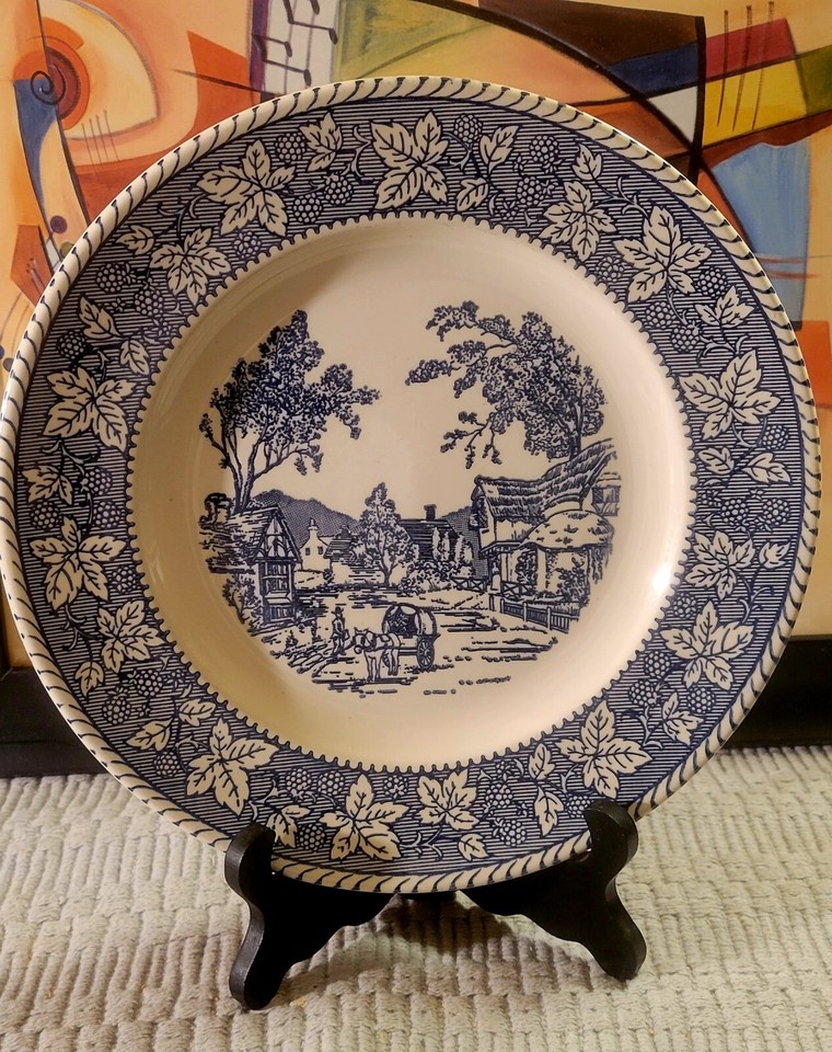 Homer laughlin blue shakespeare country stratwood leaf dinner plate | eBay