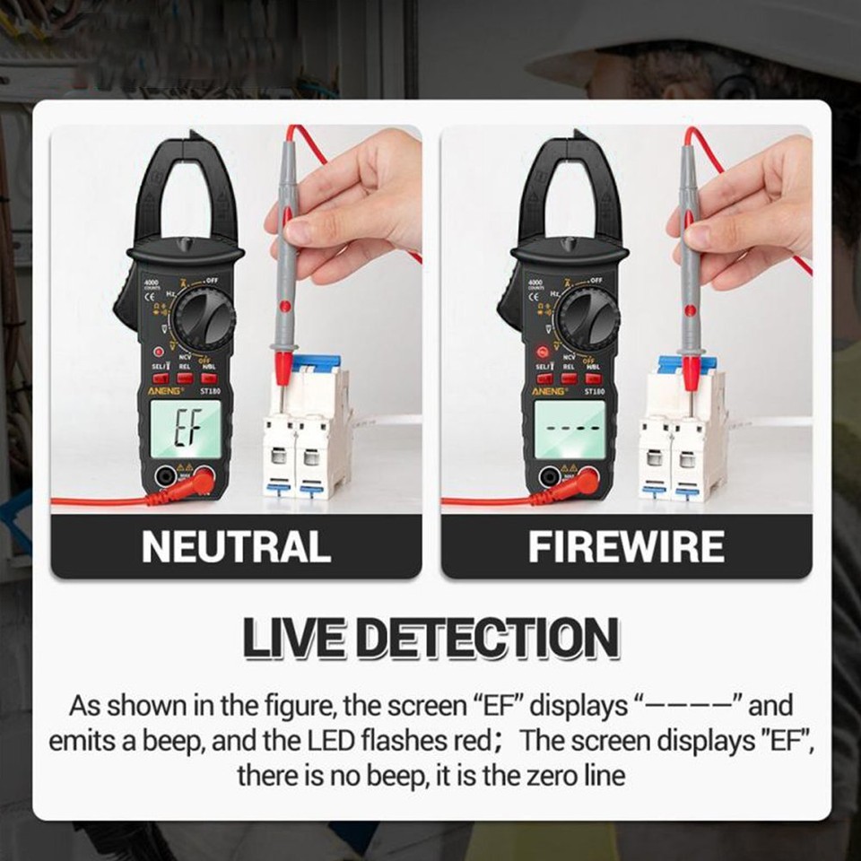 Digital Multimeter Clamp Meter 4000 Counts AC/DC Volt Amp Ohmmeter ...