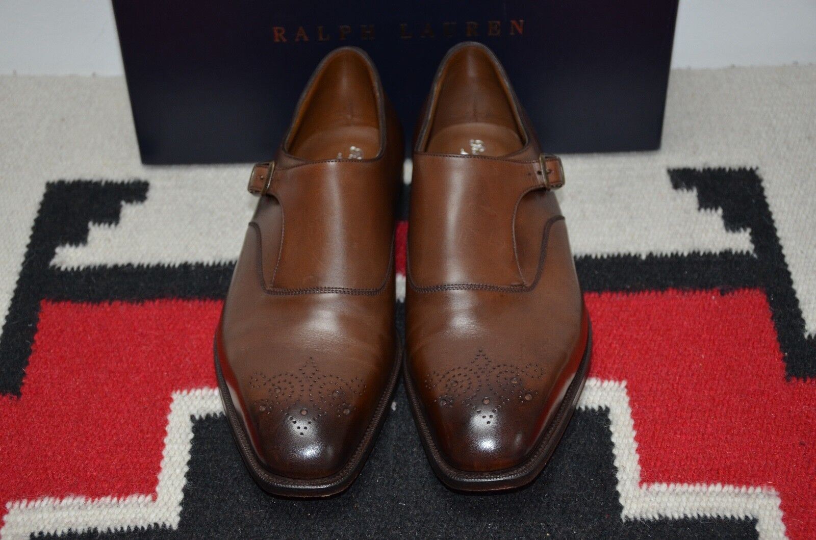 Ralph Lauren Purple Label Edward Green Grant Monk Strap Loafer Shoes | eBay