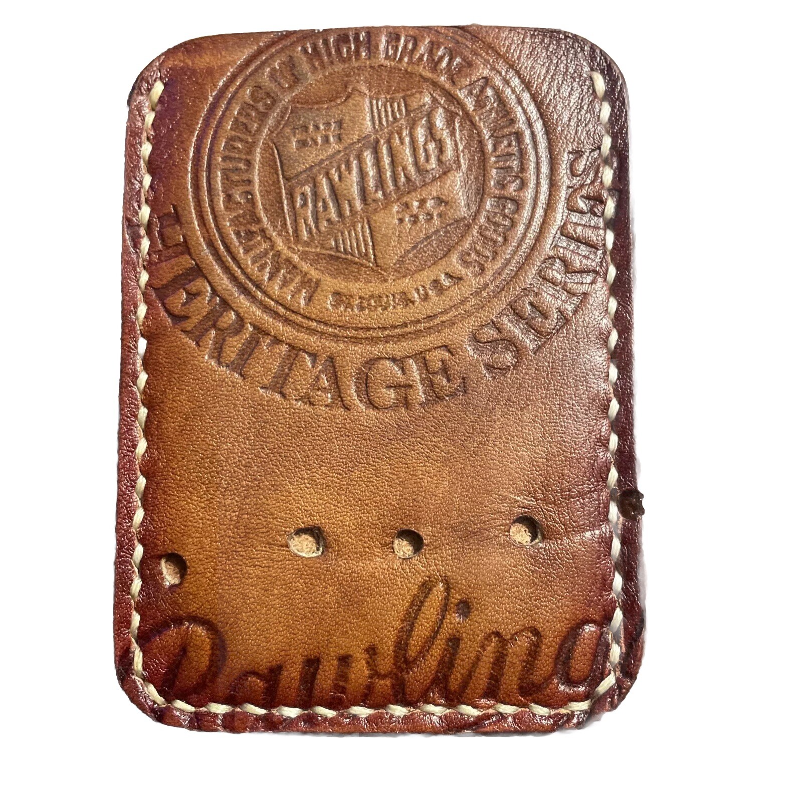 Rawlings Leather Wallet Baseball Stitch Wallet Money Clip!! Great Gift ...