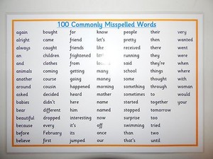 100 Commonly Misspelled Words Worksheet
