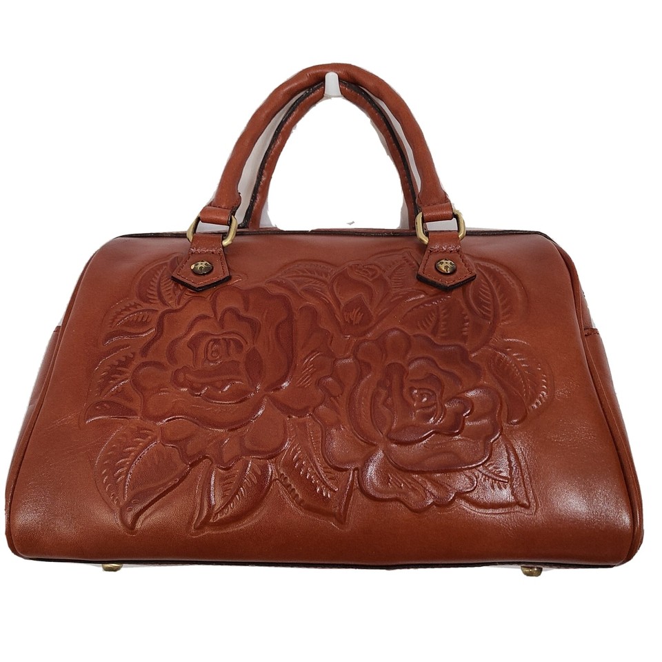 Patricia Nash Skye Rose Tooled Leather Satchel-Cinnamon-NWT-Orig. $269. ...