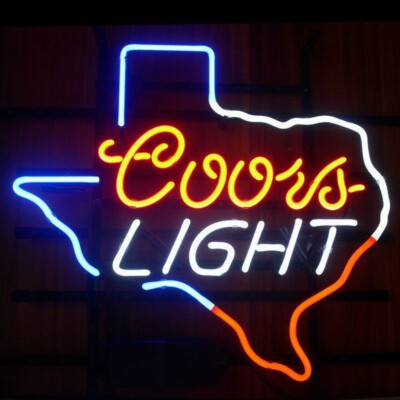 Coors Light Texas Lone Star Beer 17"x14" Neon Sign Bar Real Glass Pub ...