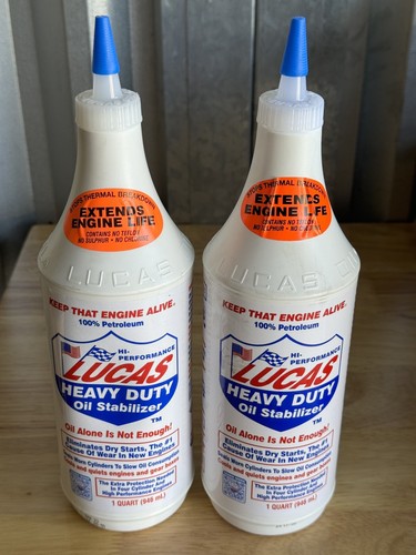 (2) Quarts Lucas Oil 10001 Heavy Duty Oil Stabilizer Additive, 1 Quart ...