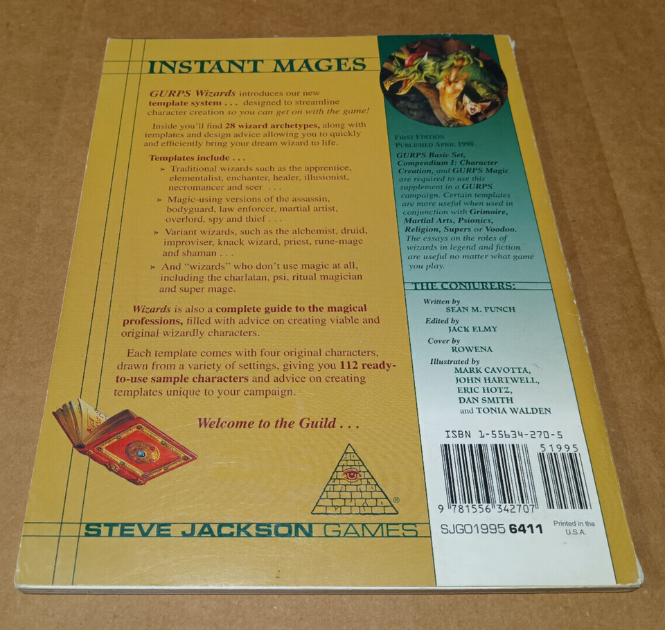 GURPS Wizards by Sean Punch 1998 Paperback Steve Jackson Games ...