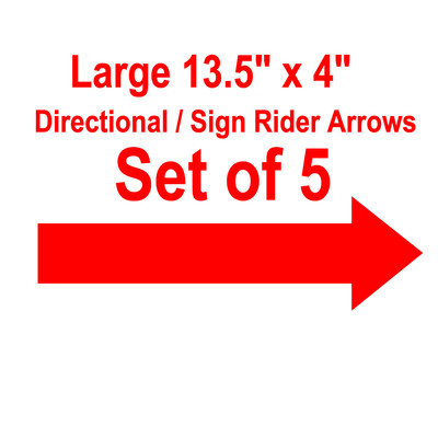 5 LARGE Directional Arrows Vinyl Decals Sign Rider Realtor Auction ...