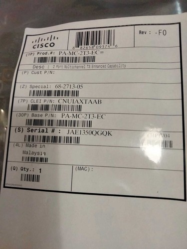 NEW PA-MC-2T3-EC= CISCO 2-PORT MULTICHANNEL ENHANCED CAPABILITY PORT ...