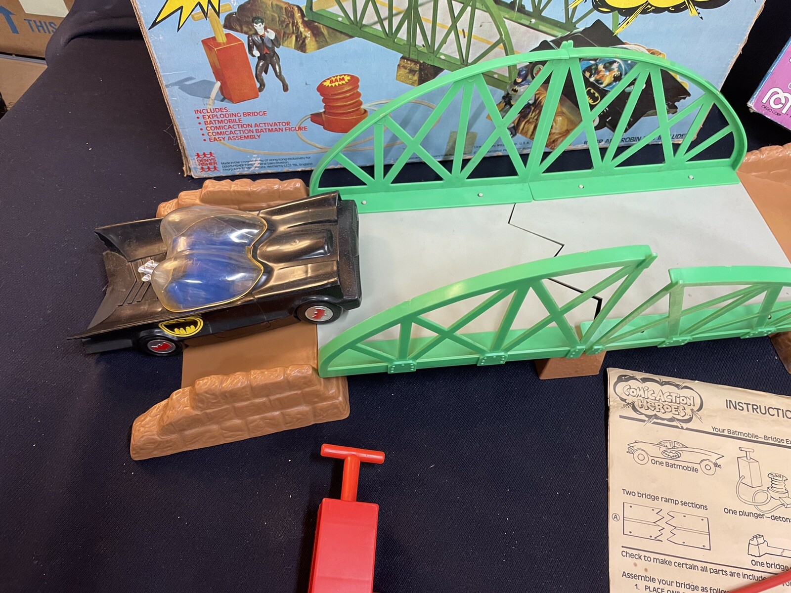 Batman Exploding Bridge Playset, Batcopter (Box Only), 1976 Vintage Lot ...