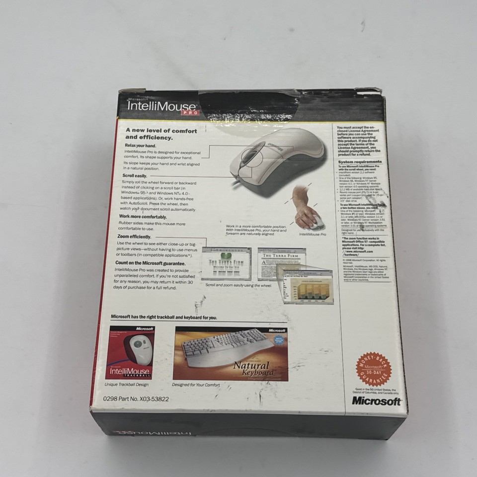 Vintage Microsoft IntelliMouse PRO Optical Wheel Mouse - Windows 95 ...