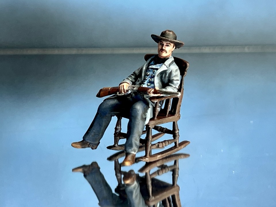 Hand painted miniature soldier 40mm cowboy at the Saloon Tabletop ...