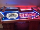NEON double Sided FORD SERVICE Arrow 5’ vintage LooK man Cave SHOP CooL ...