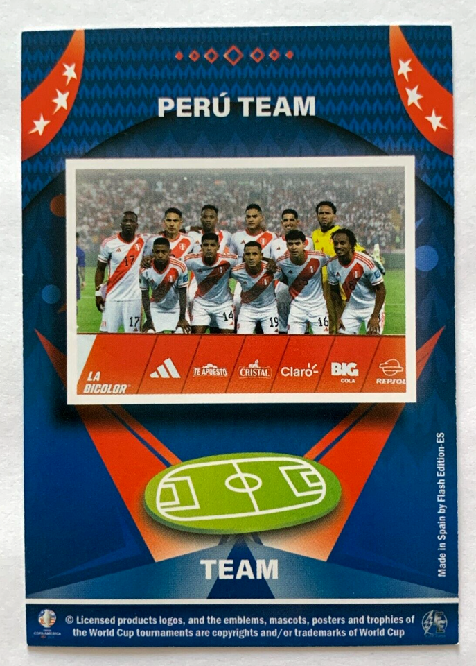 COPA AMERICA USA 2024 Card EF #041 PERU TEAM CREST Peru Soccer Team | eBay
