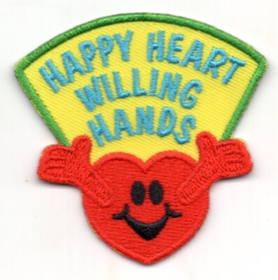 HAPPY HEART WILLING HANDS Iron On Patch/Helper Charity Help | eBay