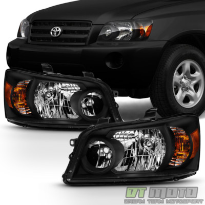 For 2001-2006 Toyota Highlander Halogen Headlights Left+Right | Black ...