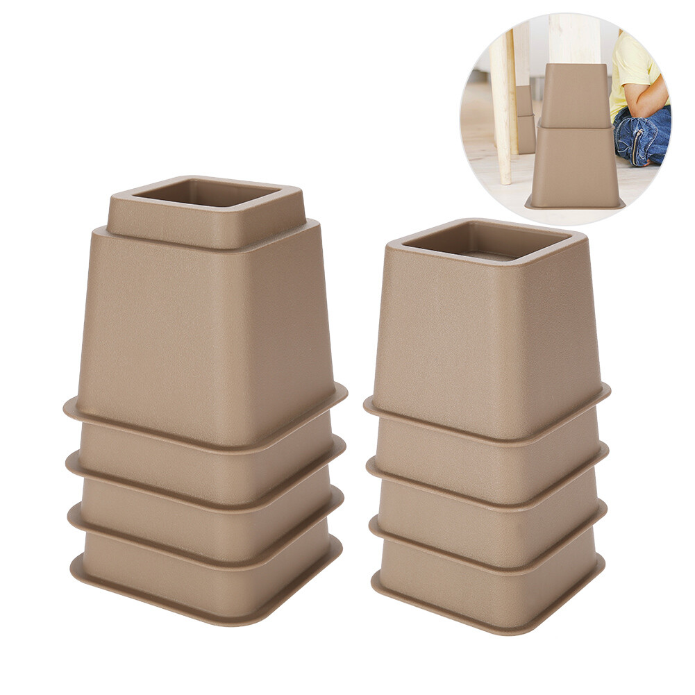8Pcs 3/5Inch Sofa Furniture Raisers Heavy Duty Square Bed Leg Risers ...