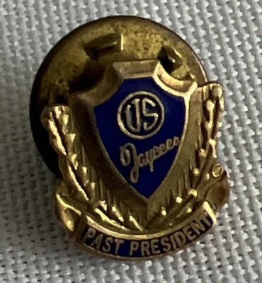 Vintage Brooch Pin .5" Silver Tone Blue Enamel US Past President Pin | eBay