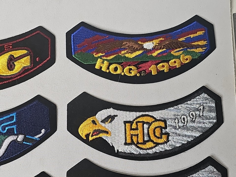 1992 To 1998 Harley Davidson Owners HOG Lot of 8 Embroidered Rocker ...