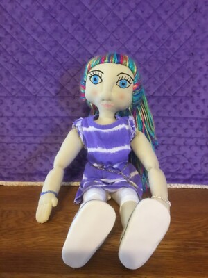 Handmade Cloth Doll 19 inch Unique Muslin Doll Embroidered Face | eBay
