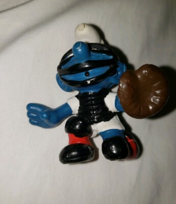 Vintage Baseball Catcher Smurf Figure Peyo Smurfs Schlumpf 1981 Hong ...