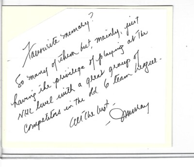 MURRAY COSTELLO HOF AUTOGRAPHED & HAND WRITTEN NOTE TO FAN ! | eBay