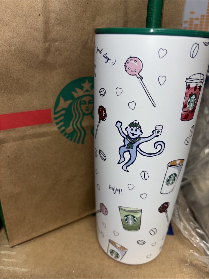 Starbucks X Roller Rabbit Stainless Steel Tumbler Cup Holiday Christmas ...