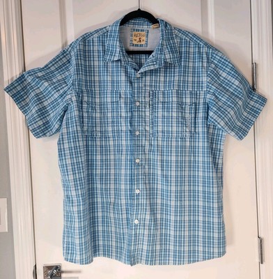 Red Head Brand Men 2XL Blue Vented Button Up Lightweight Outdoors ...