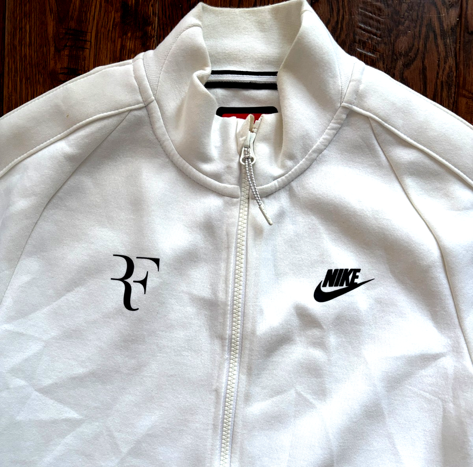New Roger Federer Nike RF 2015 Wimbledon White Rare Tennis Jacket Mens ...
