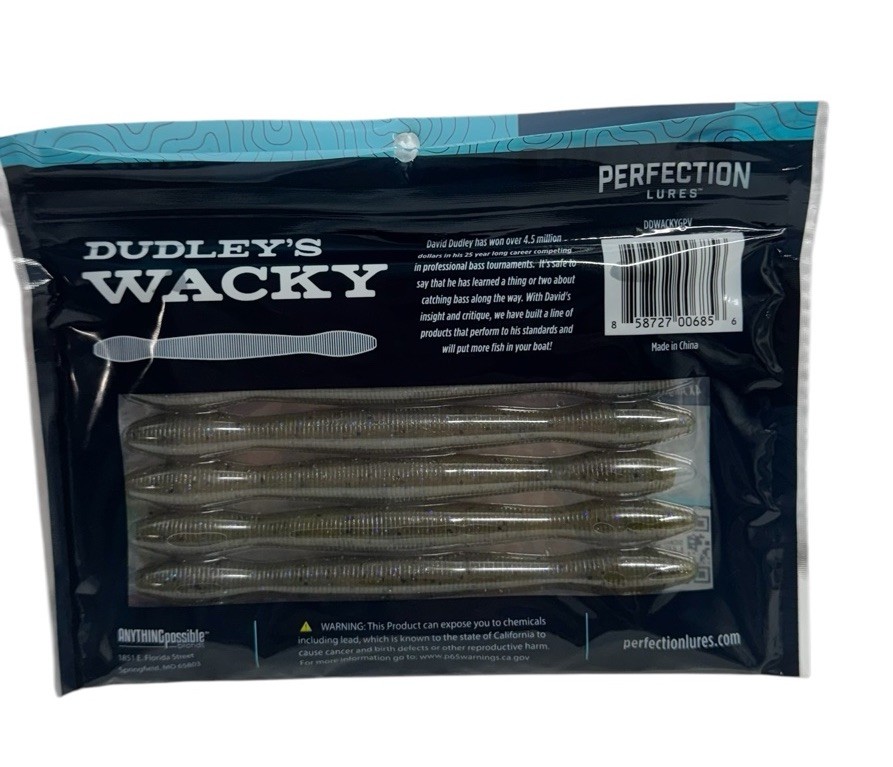 DUDLEY'S WACKY Worms PERFECTION LURE 5 3/8" Green Pumpkin Violet 1 pack ...